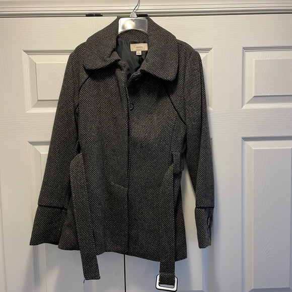 Merona | Jackets & Coats | Dark Grey Pea Coat With Belt | Poshmark